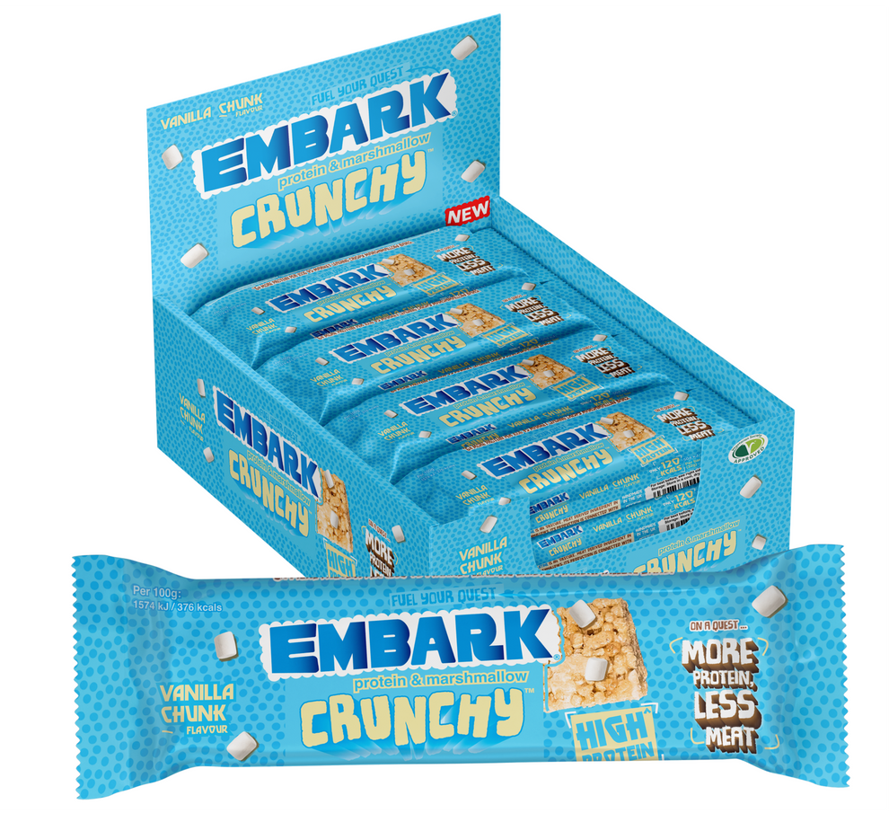 12 x Vanilla Chunk Protein & Marshmallow Crunchy Bars – Embark® Protein