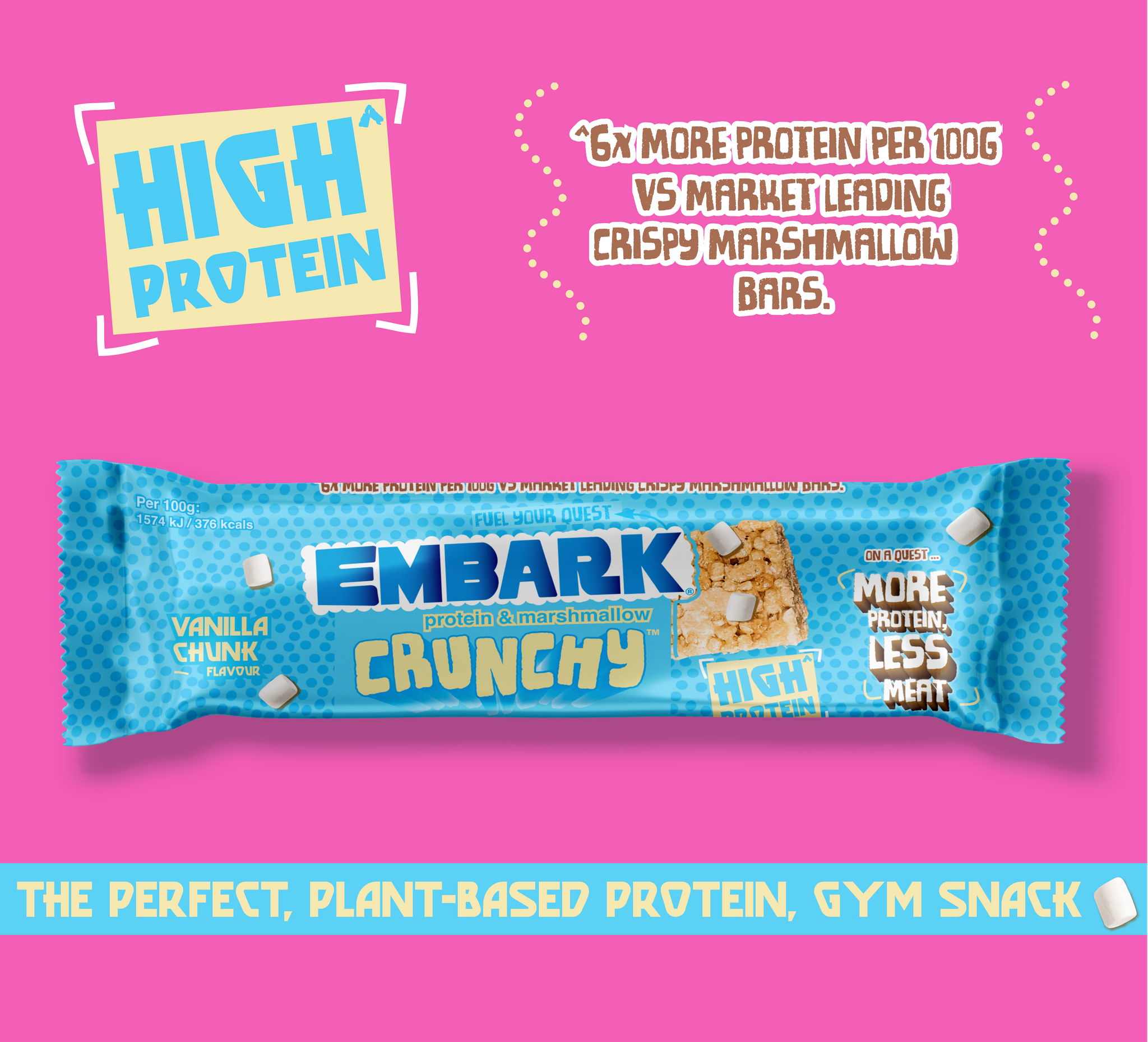 12 x Vanilla Chunk Protein & Marshmallow Crunchy Bars – Embark® Protein